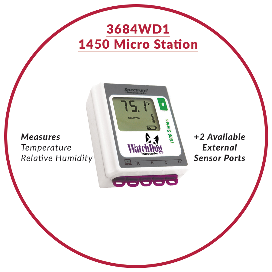 1000 Series - WatchDog 1450 Micro Temp/RH Station (+ 2 External Ports)